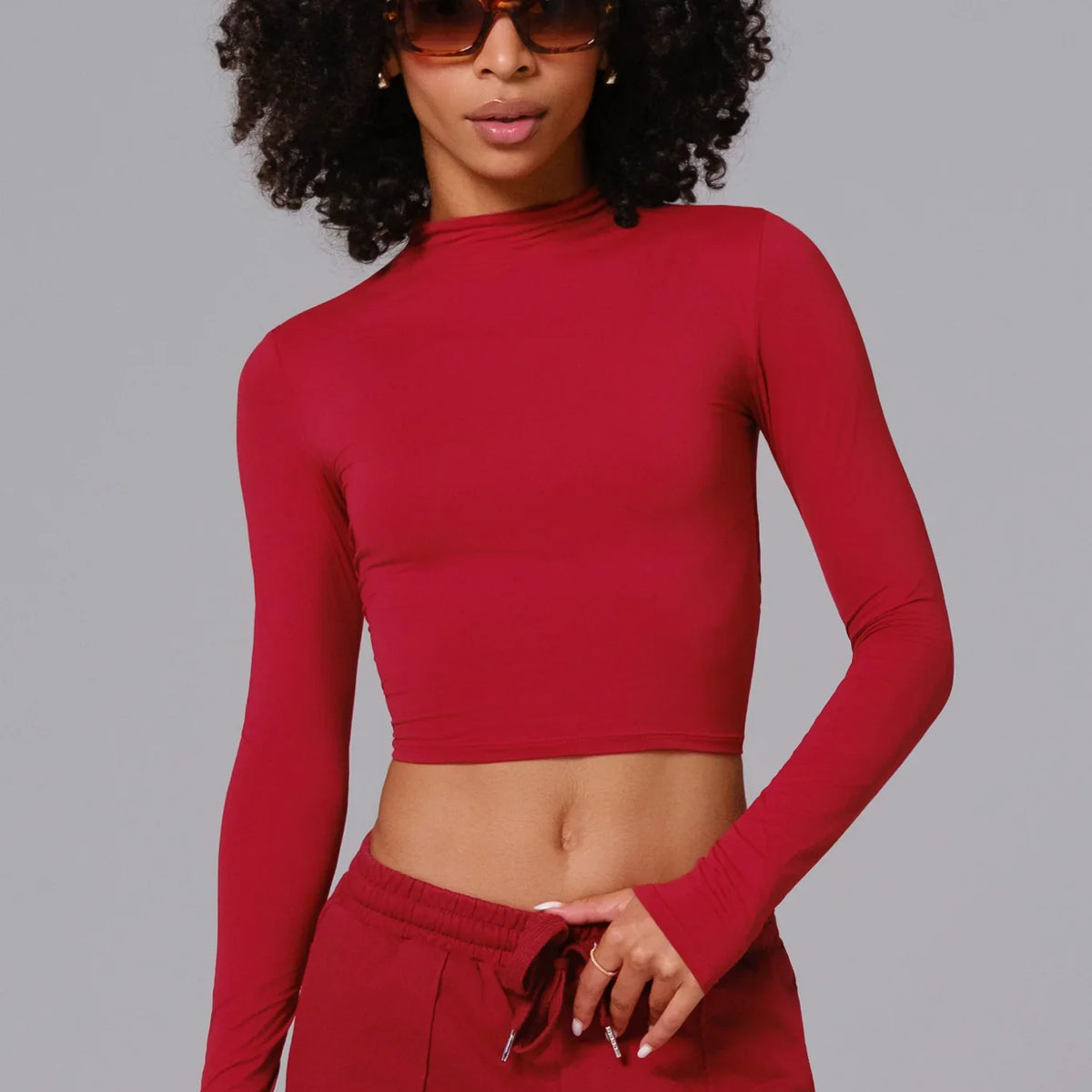 Long Sleeve Maroon Top with Soft and Breathable Spandex – BOTA Official