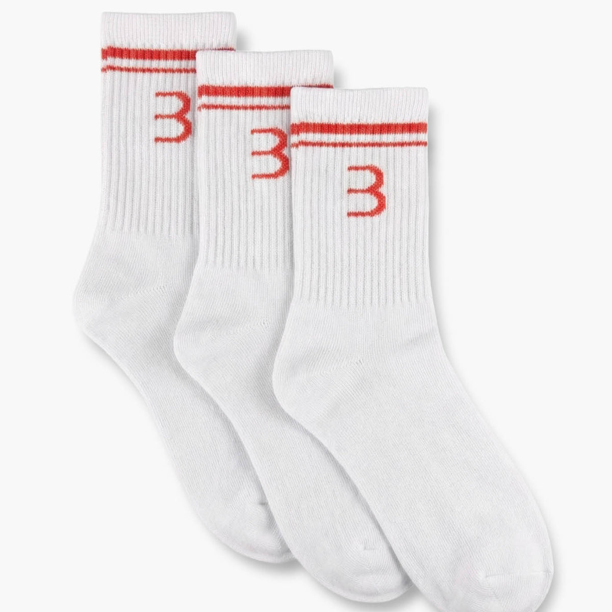 Essential Socks 3-Pack - White/Red – BOTA Official