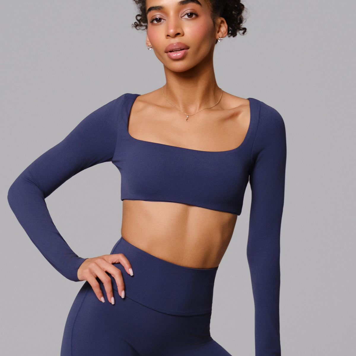 Nude Short Mid-Chest Crop Top with Comfortable Long Sleeves – BOTA Official
